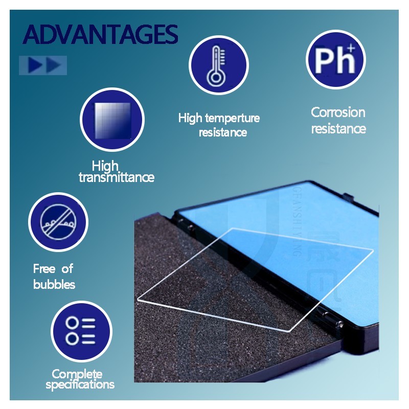 Customized Heat Resistant Fused Silica Quartz Glass Plate Clear Quartz ...