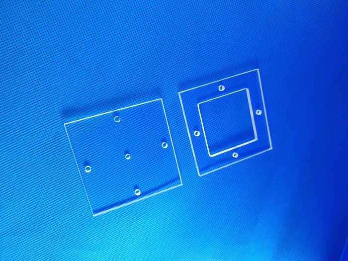 Square Quartz Tube Flange , Quartz Glass Window Strict Size Control Low ...