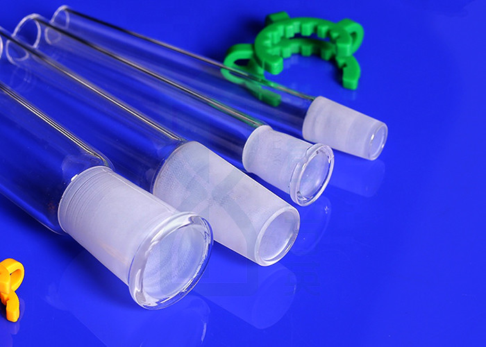 Alkali Resistance Pure Quartz Test Tube High Purity Clear Ground Joint ...